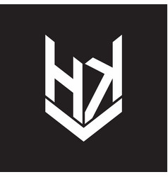 Hk logo monogram with piece line art design Vector Image