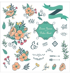 Wedding floral decoration elements Royalty Free Vector Image