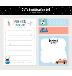Cute daily note template Royalty Free Vector Image