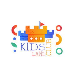 Kids land logo original creative label template Vector Image