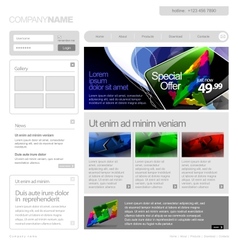 Gray website template Royalty Free Vector Image
