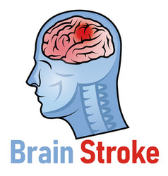 Stroke logo icon design medical Royalty Free Vector Image