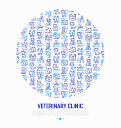 Veterinary clinic concept in circle Royalty Free Vector