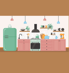 Modern interior kitchen Royalty Free Vector Image