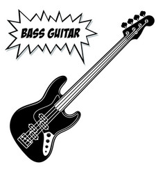 Electric and bass guitar headstock silhouettes Vector Image
