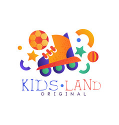 Kids land logo original creative label template Vector Image