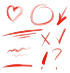 Red hand drawn arrows set Royalty Free Vector Image