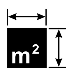 Square and cubic meters line icons Royalty Free Vector Image