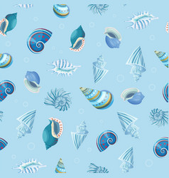 Vintage style seamless pattern with seashells Vector Image