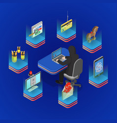 Cyber crime hacking and phishing concept Vector Image