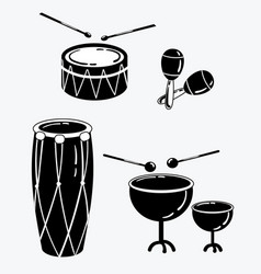 Ethnic traditional musical instruments Royalty Free Vector