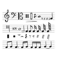 Music note labels and icons Royalty Free Vector Image