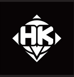 Hk logo monogram with piece line art design Vector Image