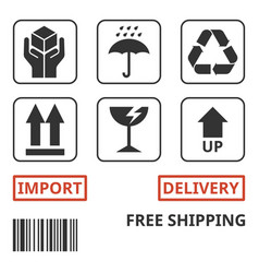 Breakable or fragile material packaging symbol Vector Image
