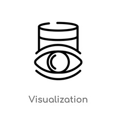 Outline computer vision icon isolated black Vector Image