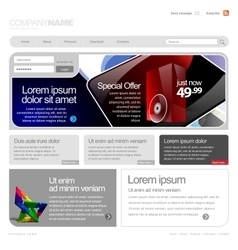 Gray website template Royalty Free Vector Image