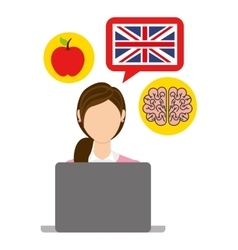 Learn english online icon Royalty Free Vector Image