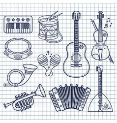 Musical instrument ornament cartoon style Vector Image