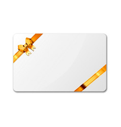 Blank gift card template with bow and ribbon Vector Image