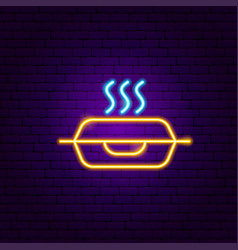 Chinese food neon sign Royalty Free Vector Image