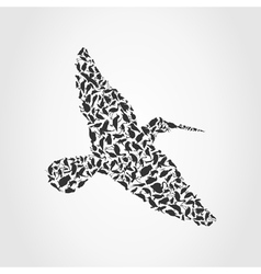 Falling bird Royalty Free Vector Image - VectorStock