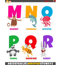 Alphabet animals from a to i Royalty Free Vector Image