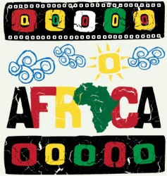 Africa letters banner with tribal traditional Vector Image