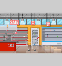 Supermarket cartoon products grocery store food Vector Image