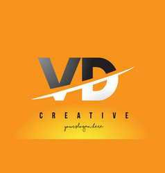Vd v d letter logo design in black colors Vector Image