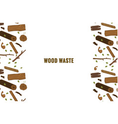 Line style icon collection - wood waste elements Vector Image