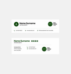 Corporate email signature design green colorful Vector Image