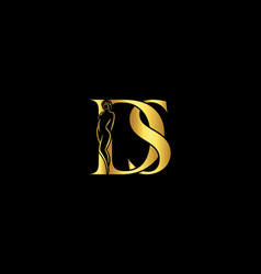 Letter dv beautiful woman logo Royalty Free Vector Image
