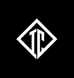 Ic logo monogram emblem style with crown shape Vector Image
