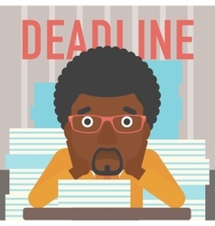 Frustrated man screaming deadline word time Vector Image