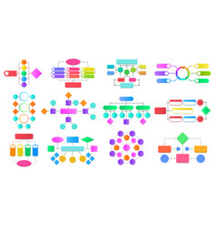 Flowchart schemes and hierarchy diagrams workflow Vector Image