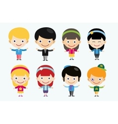 Stick-figure-ethnic-diversity-kids-T Royalty Free Vector