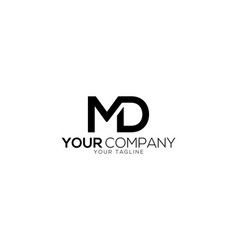 Letter m d logo design template initial md Vector Image