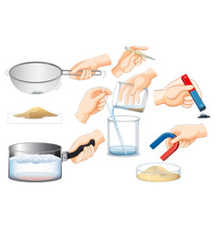 Magnet and objects experiment Royalty Free Vector Image