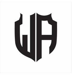 Wa logo with circle rounded negative space design Vector Image