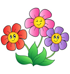 Cartoon flowers collection 2 Royalty Free Vector Image