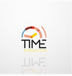Time clock logo fast express service Royalty Free Vector