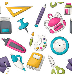 School cartoon items Royalty Free Vector Image