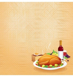 Whole roast chicken vector by Tribaliumvs - Image #1410838 - VectorStock