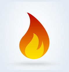 Simple flame icon in flat style Royalty Free Vector Image