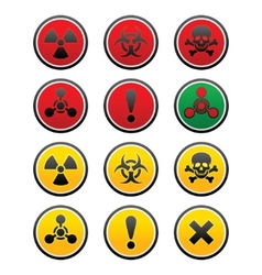 Hazard warning symbol icons ghs safety pictograms Vector Image
