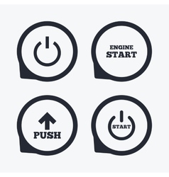Engine start stop button car dashboard element Vector Image