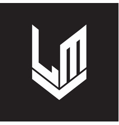 Lm logo monogram with emblem shield shape design Vector Image