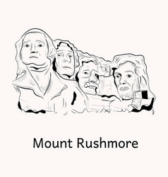 Four presidents mount rushmore Royalty Free Vector Image