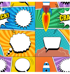Comic page bright template Royalty Free Vector Image