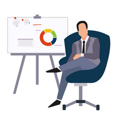 Businessman cartoon presenting Royalty Free Vector Image